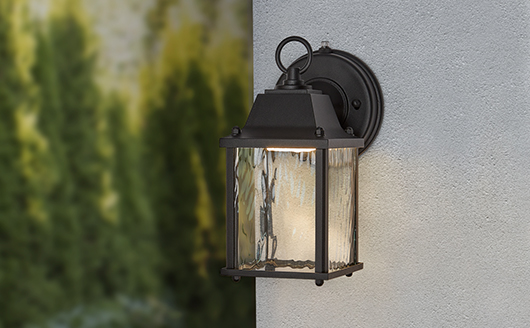 LED Porch Lantern Outdoor Wall Light Water Glass, Photocell