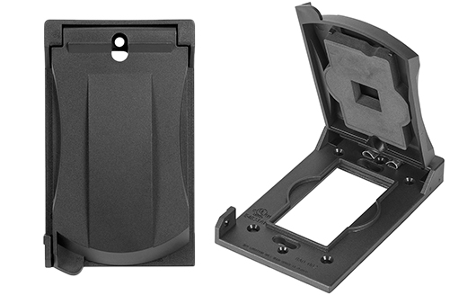 1-Gang Vertical Outdoor Outlet Cover Box, Black, 2-Pack