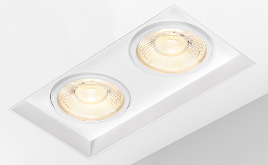 4” 2 Head Trimless Slim Square LED Anti-Glare Downlight 5CCT